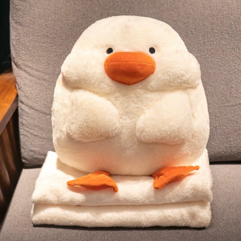 Большая белая подушка-грелка в виде гуся для девочек, плюшевая игрушка-утка, мягкая игрушка-животное для успокоения
