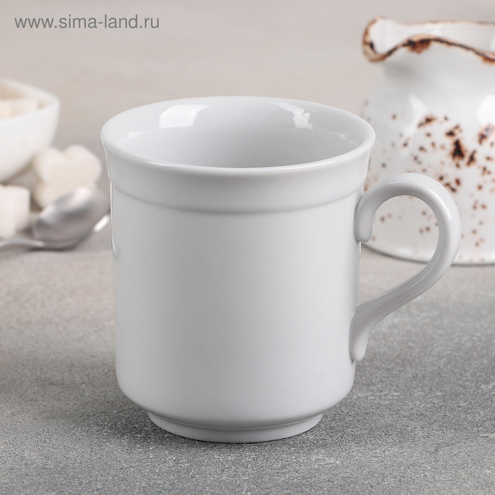 Кружка "Цилиндрический", 250 мл, d=8.2 см, белая, цвет: белый