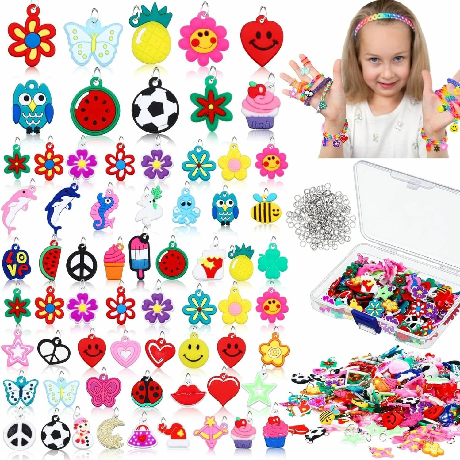 Набор цветных резиночек для плетения браслетов, 50 шт, аксессуары для детского творчества и рукоделия