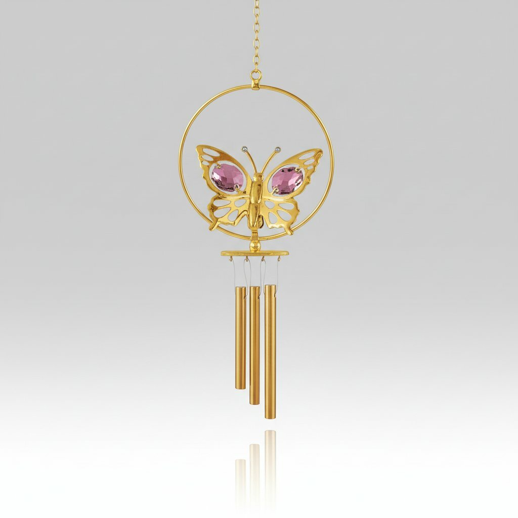 Поющий ветерок Бабочка с цв. кр. AR-3308/1 Crystal Temptations США Металл, кристалл