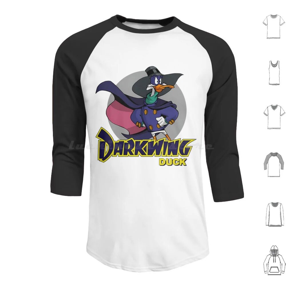 Хлопковая толстовка Duck Darkwing Dark Wing Duck XL, Черный, M-3-4baseball-Black