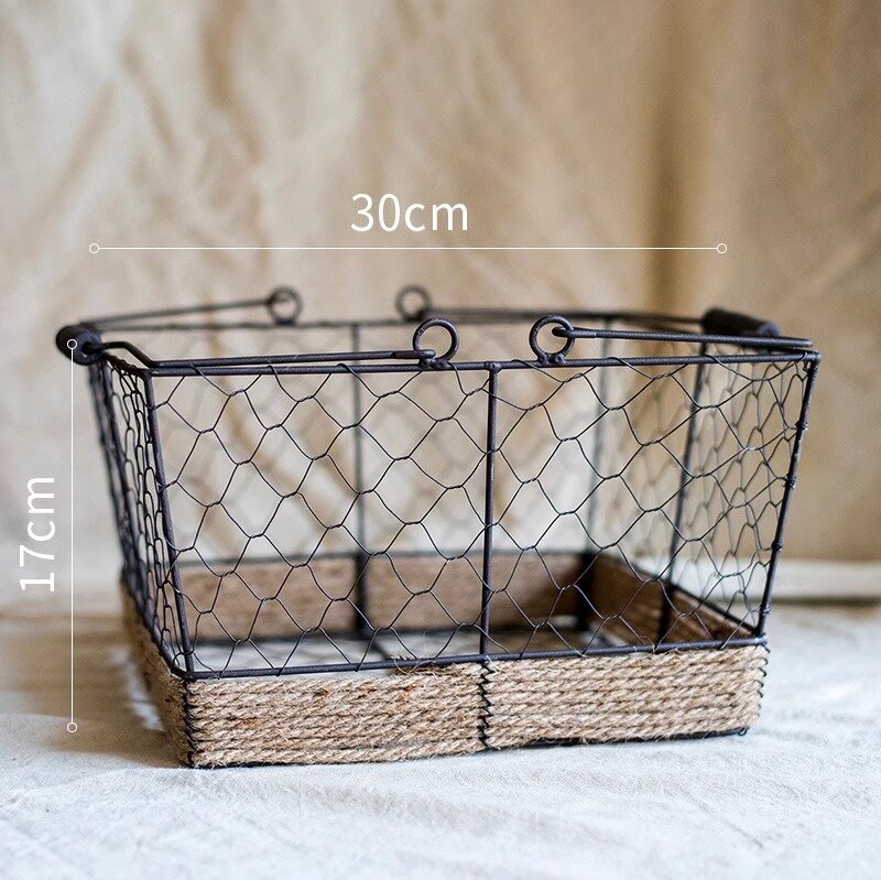 Корзина для хранения из железной проволоки Juhan, декоративная винтажная железная арт-корзина ZAKKA, различные товары в американском кантри стиле