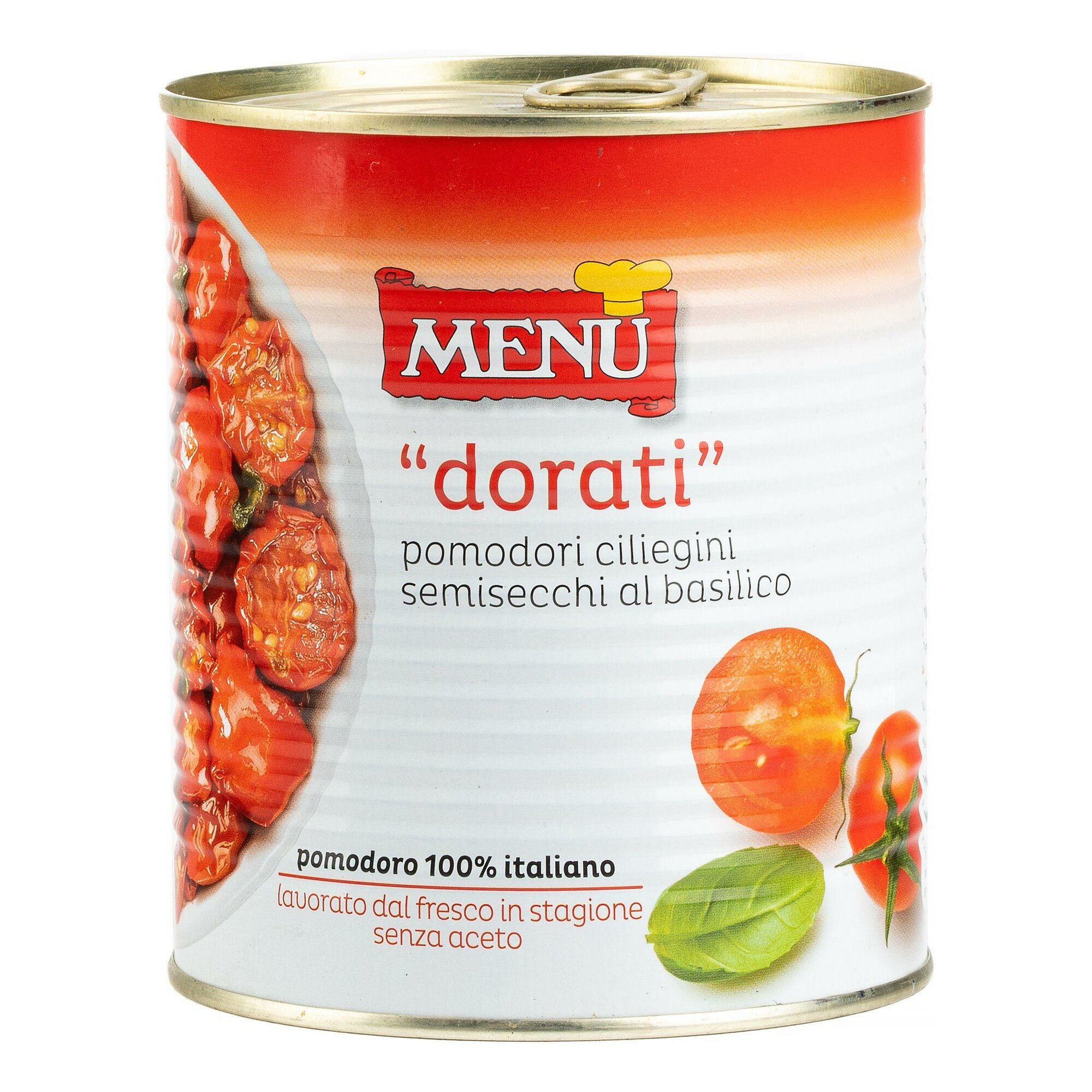 Томаты Menu Черри, полусушеные, с базиликом, в жестяной банке, 800г