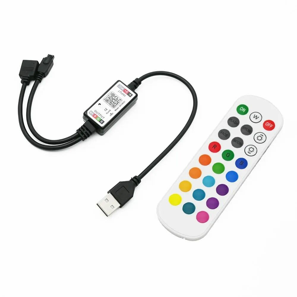Bluetooth 5.0 Mини Контроллер управления светом для USB 5V 6A RGB светодиодной ленты с 24 клавиши инфракрасным пультом управления