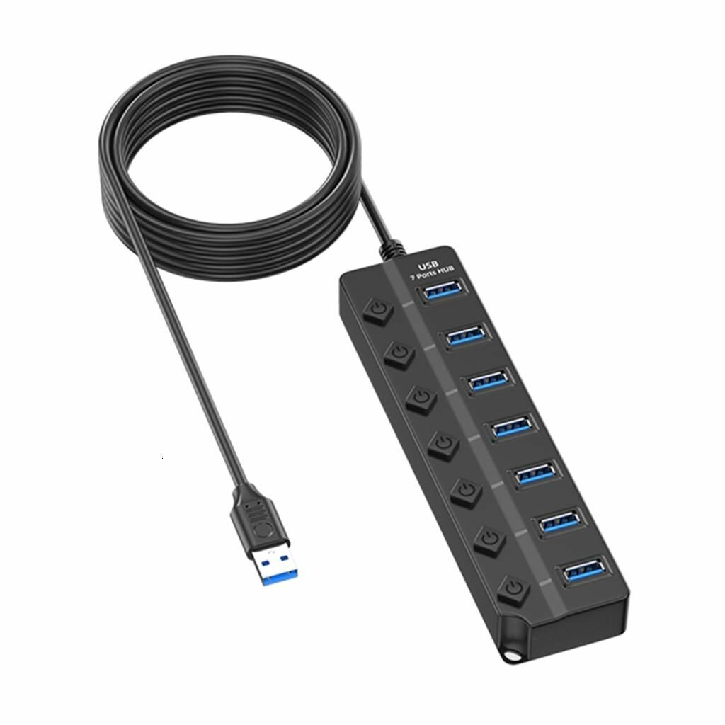 USB-хаб Easy Connectivities с 7/4 независимыми переключателями для ноутбука, 10 метров - 7 портов
