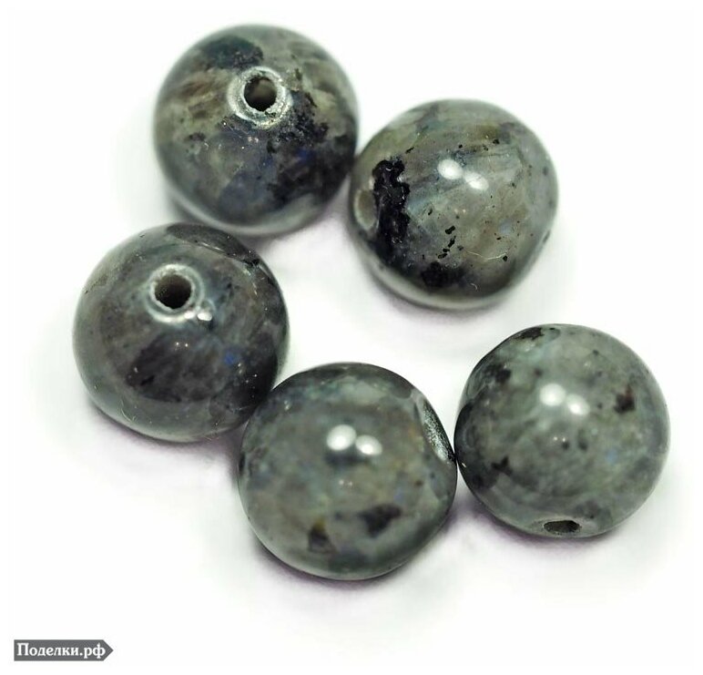 Натуральная бусина Лабрадор 0010845 шарик 8 мм, цена за 10 шт.