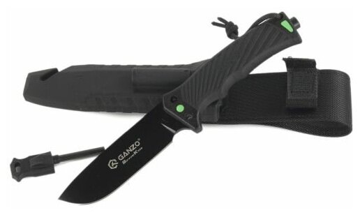 Нож туристический Ganzo G8012V2-BK с паракордом