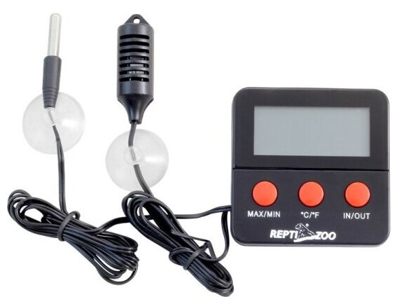 Термогигрометр Repti-zoo 124SH электронный с двумя датчиками, 60*60*10мм