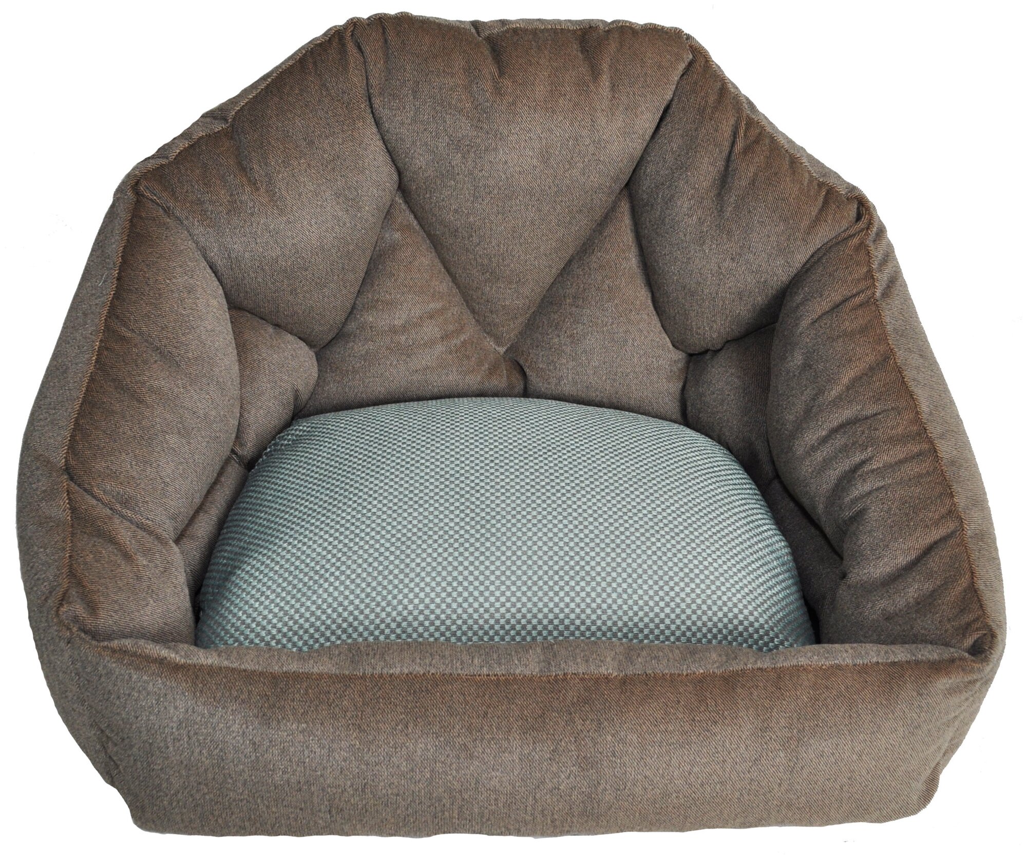 Лежак с рельефной спинкой "Корона", цвет : коричневый,60см*45см