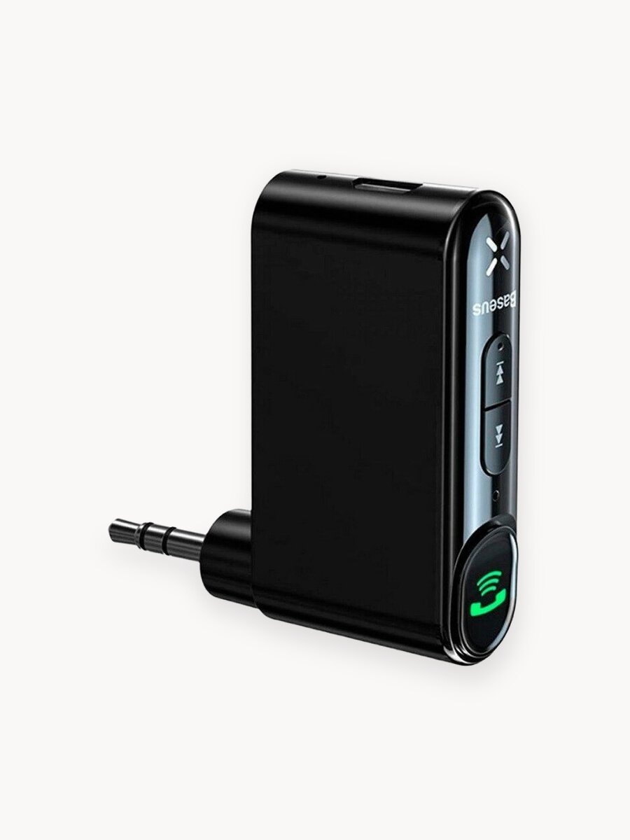 Адаптер автомобильный Baseus Qiyin, встроенный аккумулятор, Bluetooth, черный