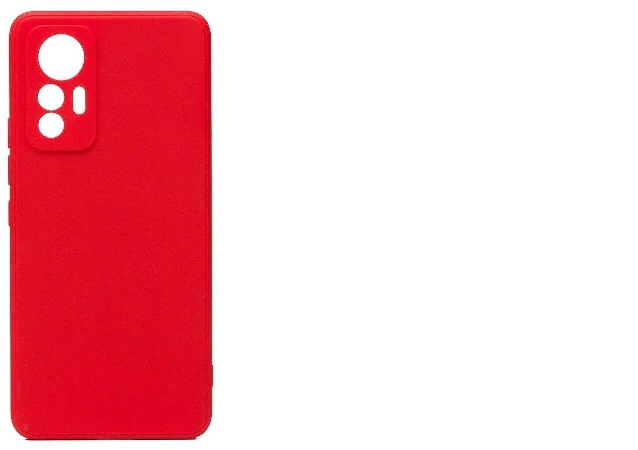 Силиконовый чехол для телефона Xiaomi 12/ 12X / 12S, с подкладкой из микрофибры, с защитой камеры, красный
