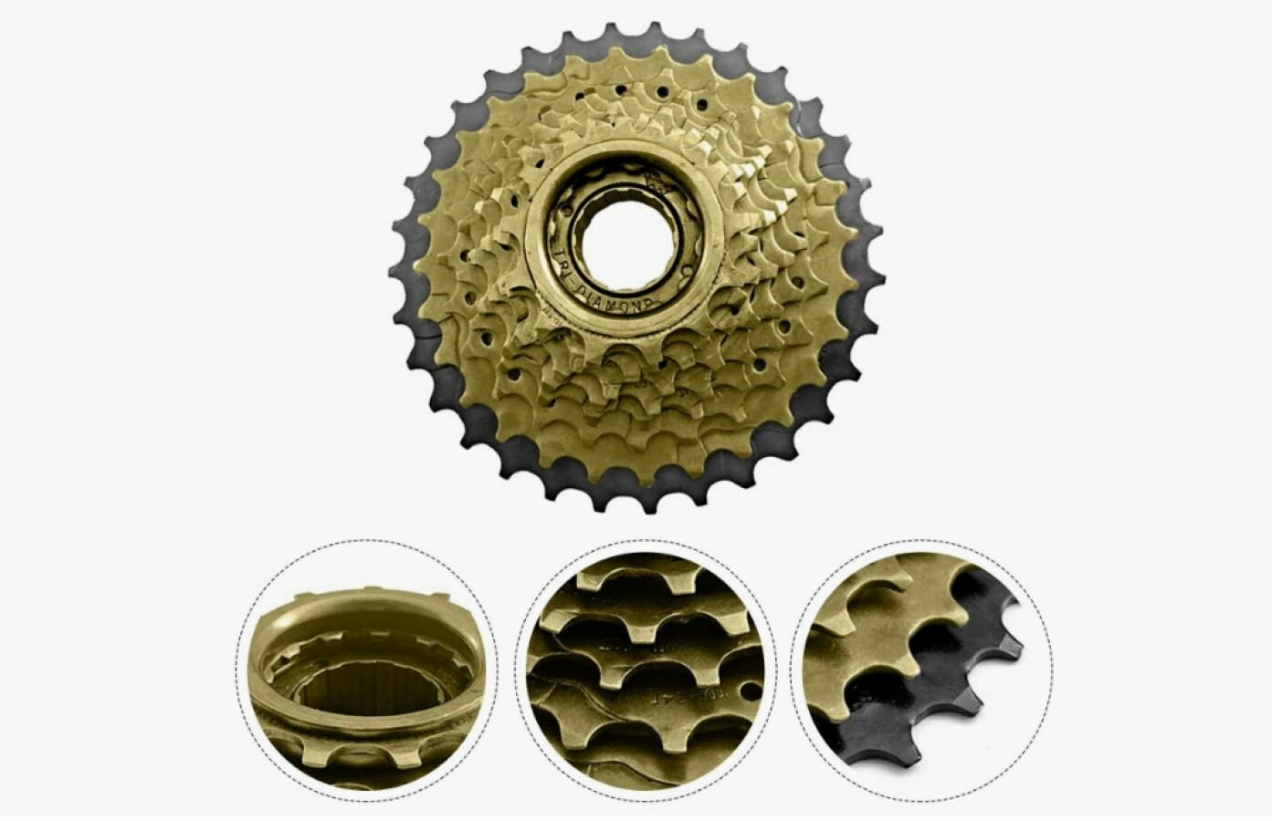 Комплект задних звёздочек 9 скоростей на резьбе, индексированная, 13-32Т, цвет коричневый, 1 звезда черного цвета