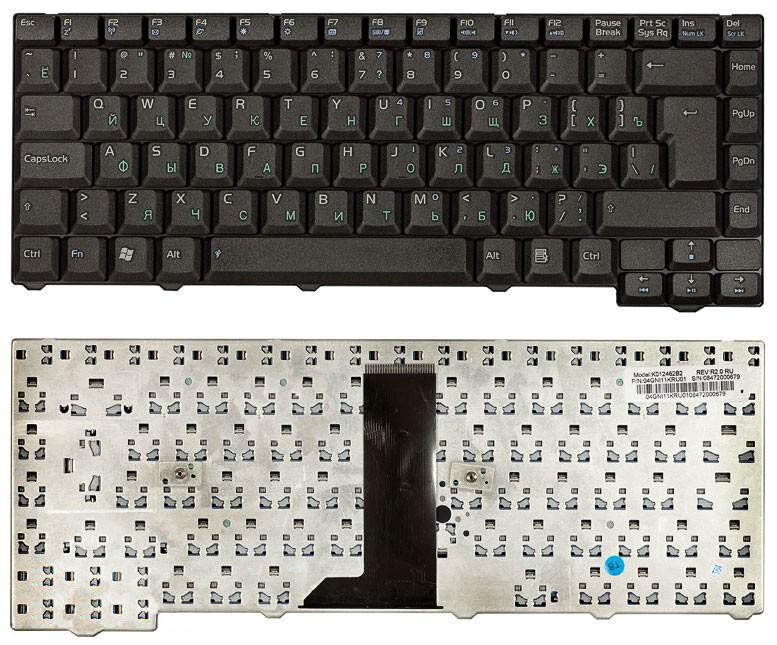 Клавиатура для Asus 04GNI11KRU00 (28pin) Русская, Черная