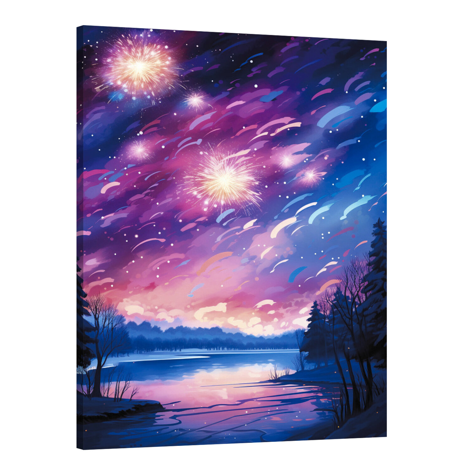 Интерьерная картина 50х70 "Имболк: зимний фейерверк иллюзий"