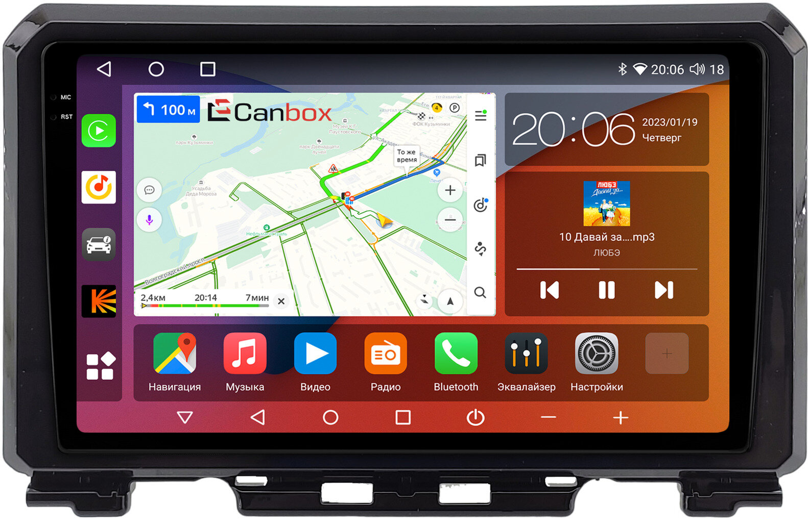 Штатная магнитола Suzuki Jimny 4 2018-2024 Canbox PRO-Line 2K 4256-9216 на Android 13 (4G-SIM, 4/64, DSP, QLed)