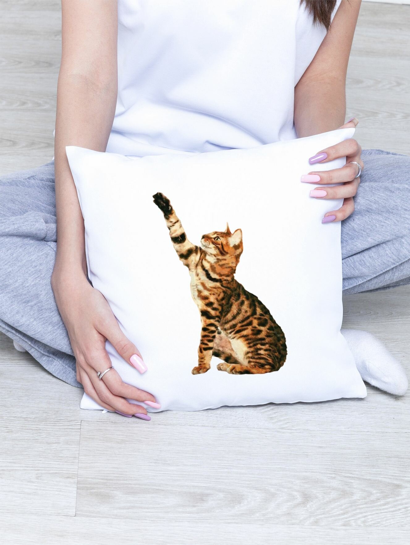 Подушка Бенгальская кошка ( Подушка Бенгальская кошка , Бенгальская кошка , Подушка с Бенгальской кошкой , Бенгальская кошка подушка , Подушка с изображением Бенгальской кошки , подушка кошка , подушка с кошкой ) 35х35см