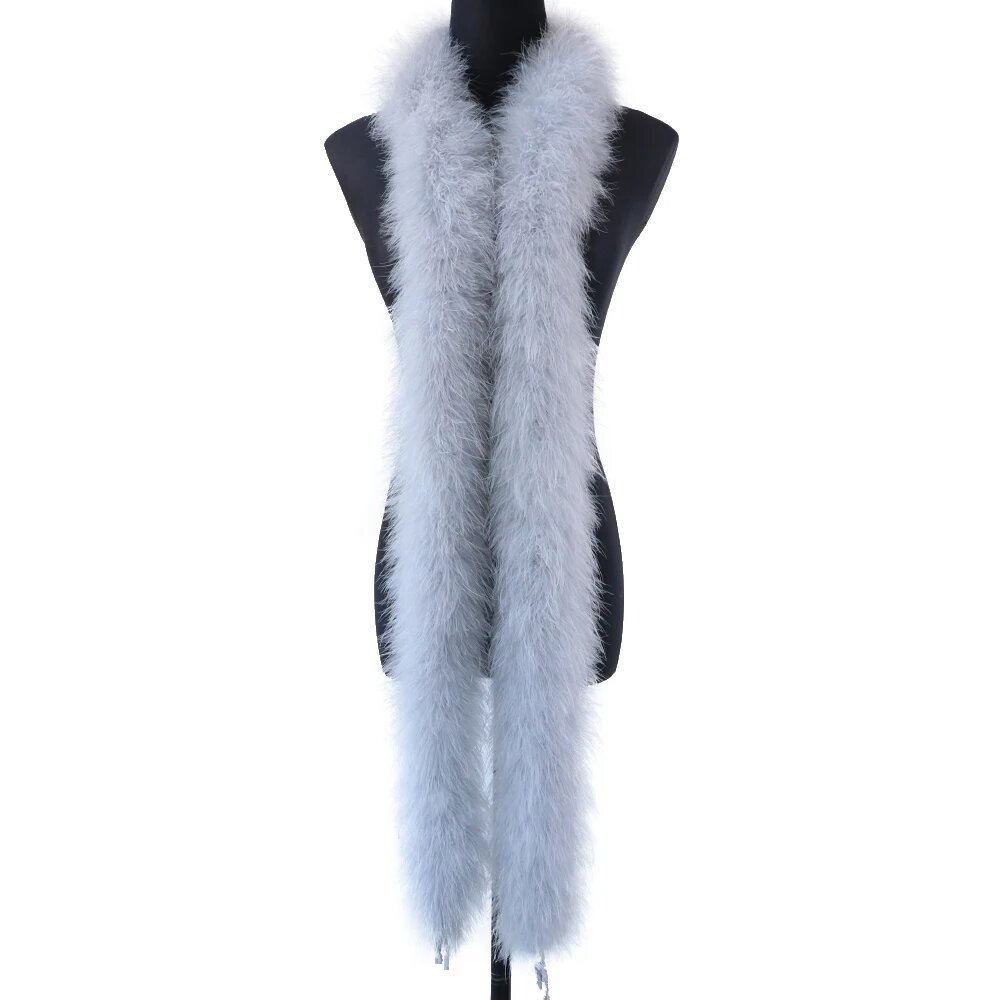 Мягкие турецкие перья марабу boa 2м 11-50г 11 Grams, Light Gray
