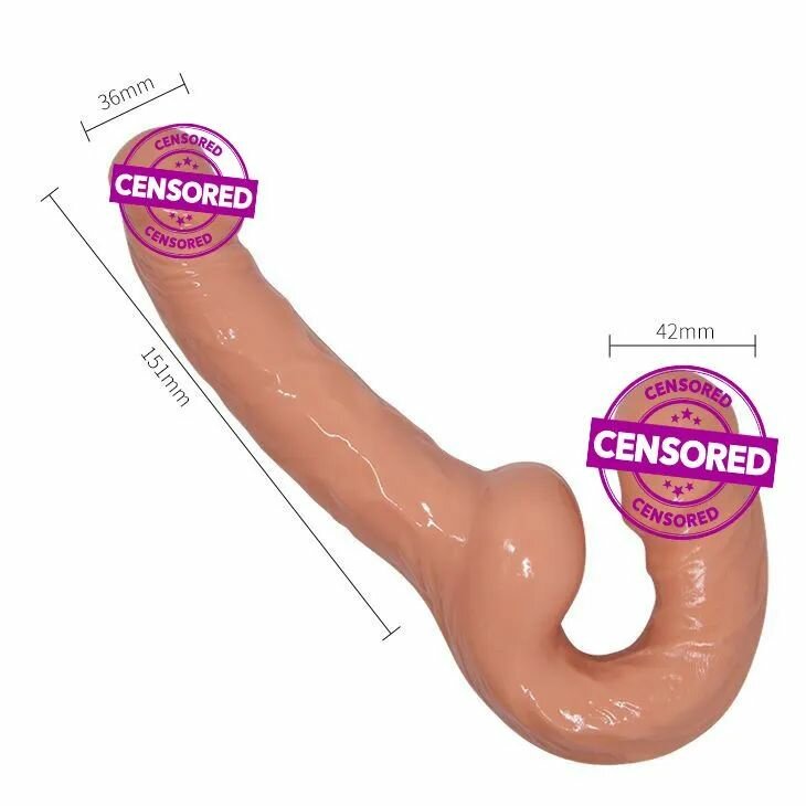 Телесный безремневой страпон Ultra Passionate Harness, TPR, 15.1 см.