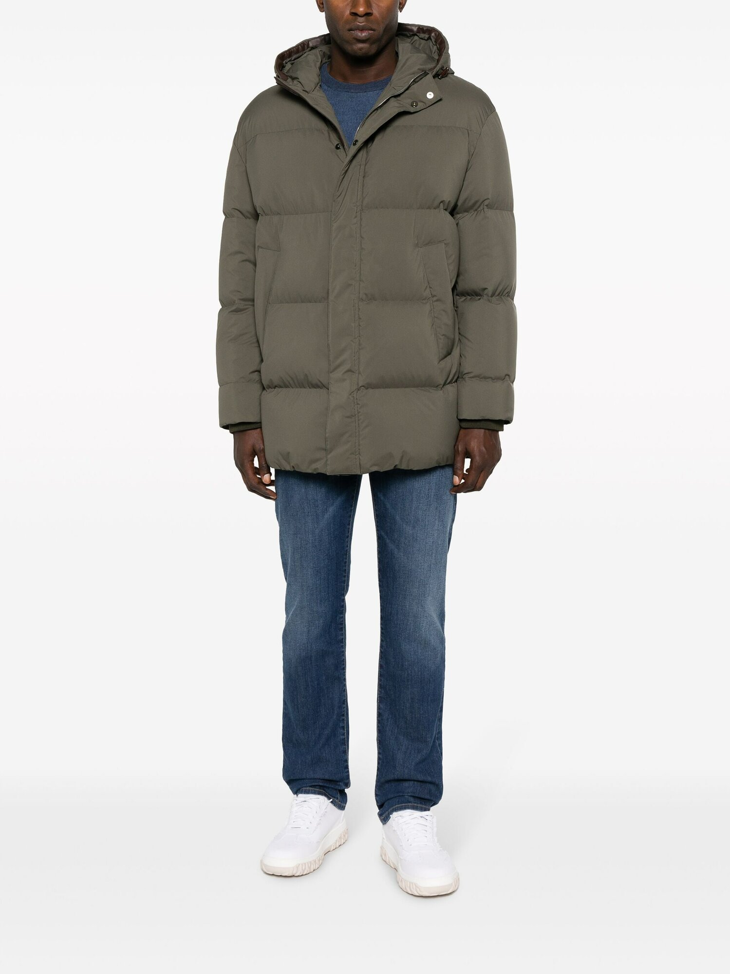 Куртка Canali Hooded padded jacket, размер 50, зеленый, — фото 1