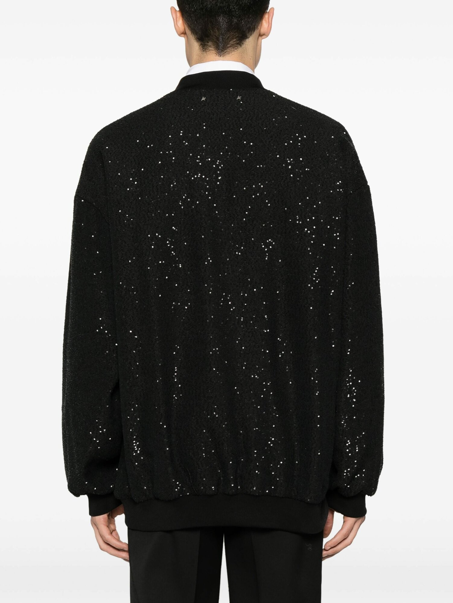 Кардиган Golden Goose Sequin-embellished cardigan, размер 50, черный — фото 1