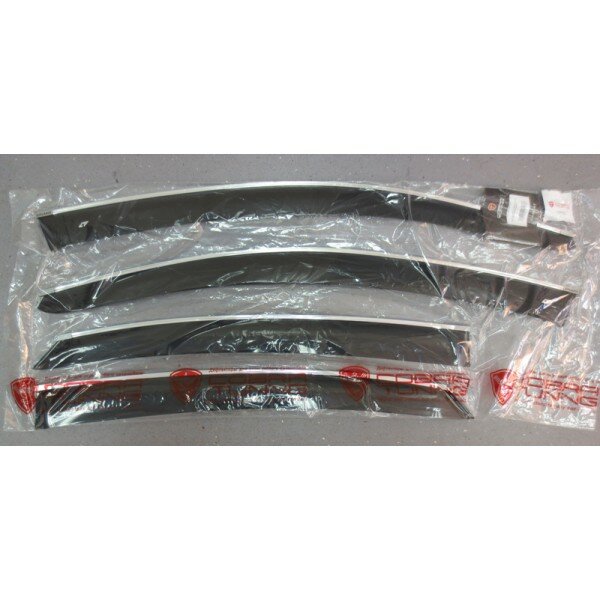 Дефлекторы окон накладные HYUNDAI SOLARIS (2017-) седан хром. молдинг (H25617CR)