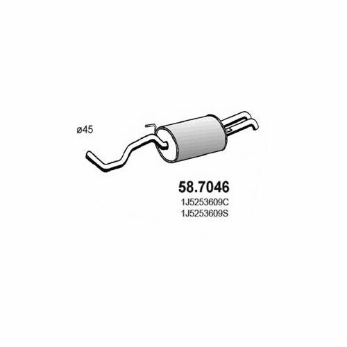 Глушитель выхлопных газов конечный, ASSO 58.7046 (1 шт.)