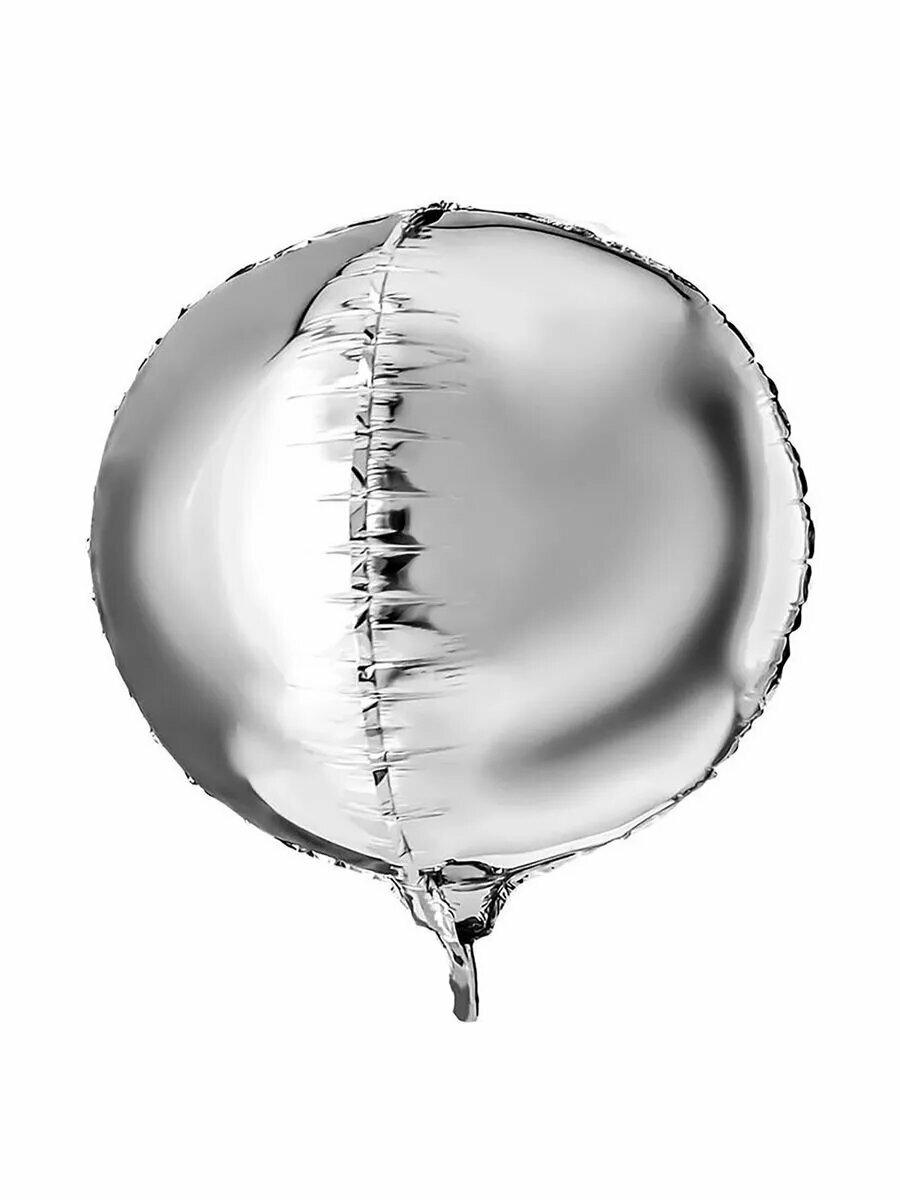 Сфера 3D Серебро в упаковке, фольгированный шар, 63 см, 3 шт.