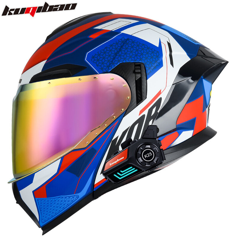 Шлем Chibao K25, с Bluetooth, матовый темно-синий, L