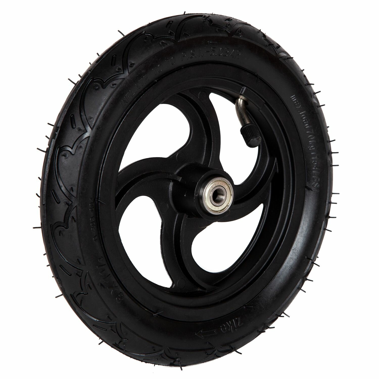 Колесо 200mm надувное с алюминиевым ободом, в сборе, 1шт