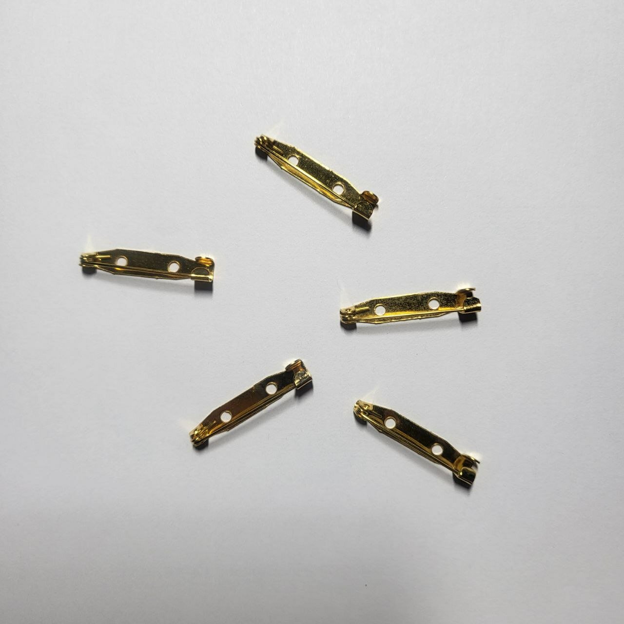 Японские основы для брошей 35 мм - 5 шт, золото / булавки для брошей Япония