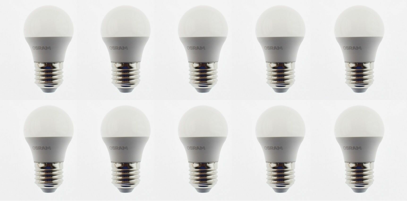 Лампочка светодиодная LED OSRAM "Шар" E27 7Вт 6500К, Холодный белый (набор 10 штук)