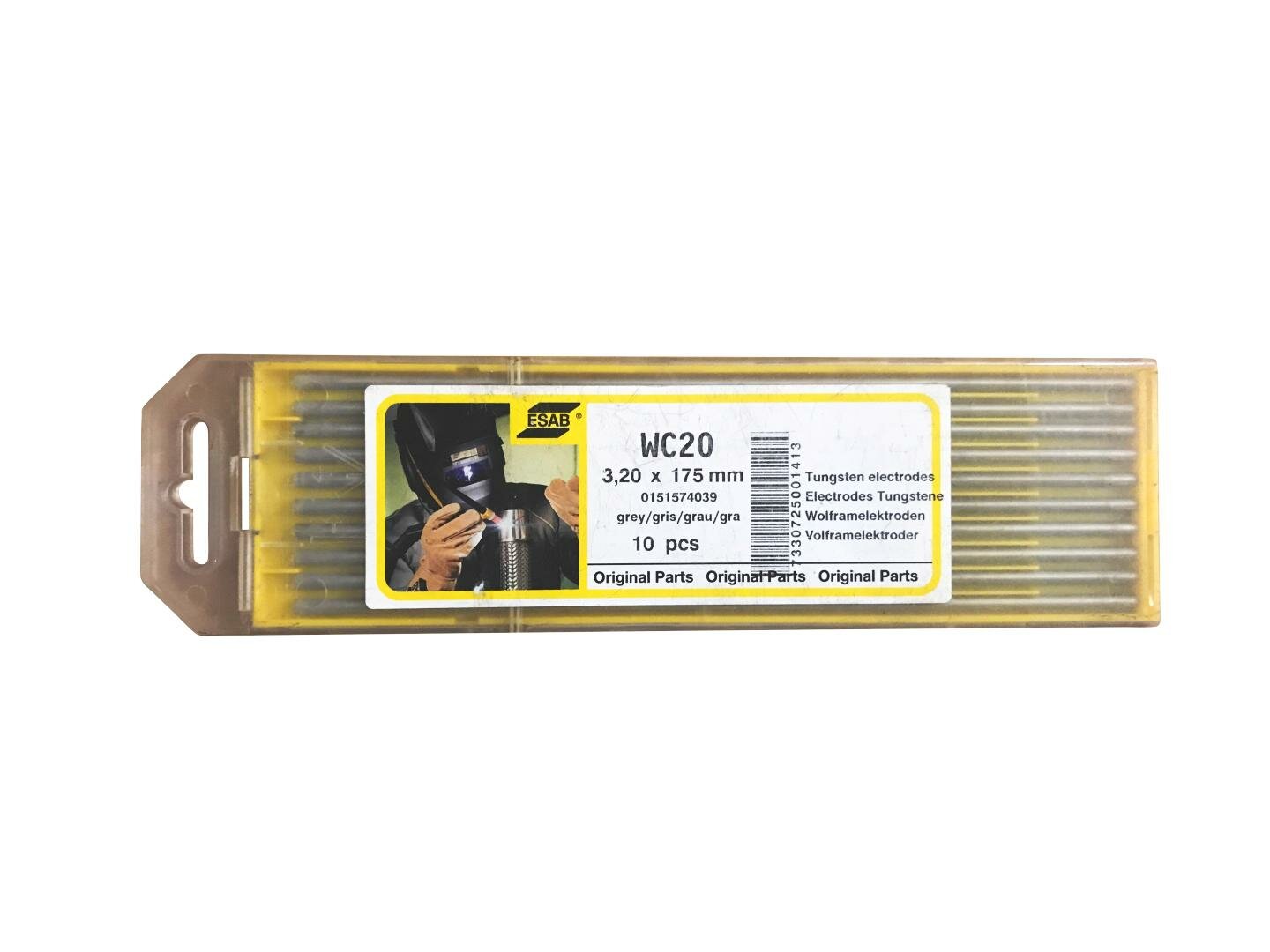Электроды вольфрамовые ESAB Tungsten WC20 ф 3,2 мм х 175 мм (10шт.)