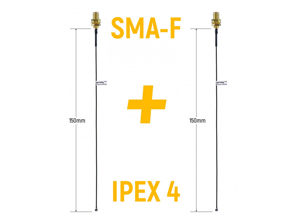 Кабель Пигтейл SMA-F - UFL (IPEX 4) 150мм RF 0.81 (2 штуки)