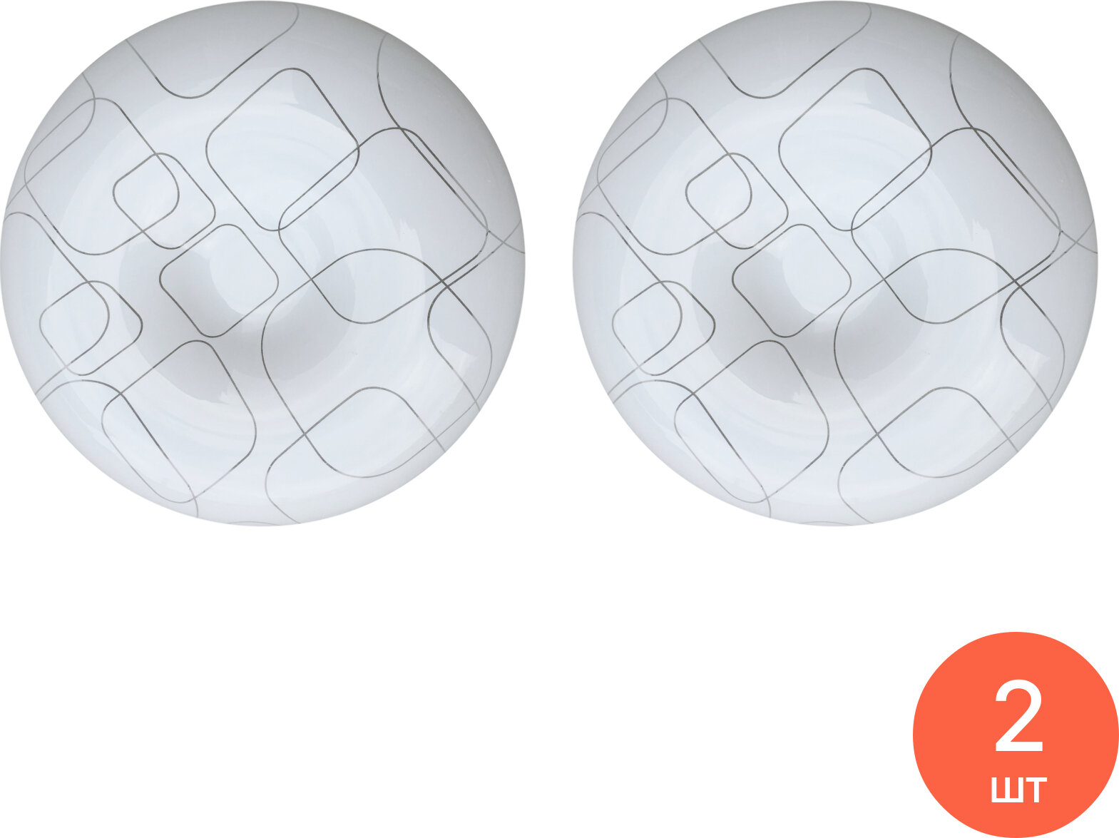 Cветильник настенно-потолочный IN HOME / Ин Хоум DECO Глория, светодиодный, 6500К 18Вт IP40, 4690612022277 / освещение дома (комплект из 2 шт)