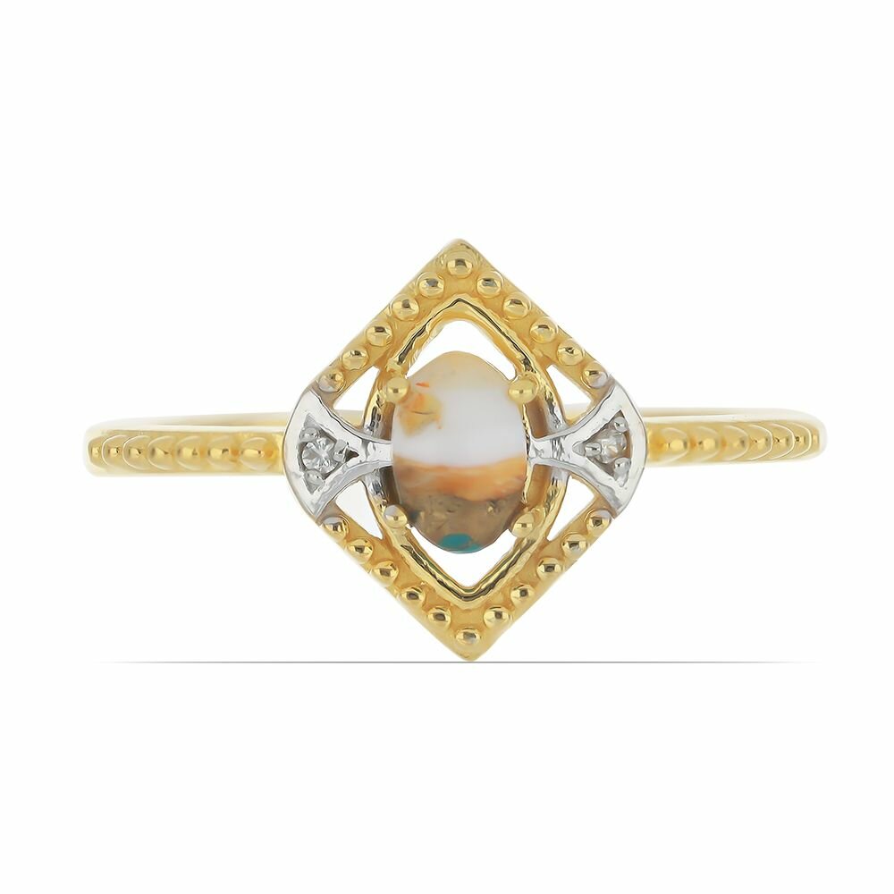 Кольцо, серебро, 925 проба, бирюза, циркон