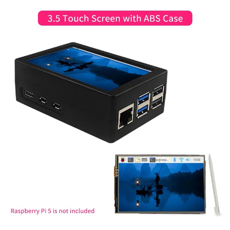 Сенсорный экран 3,5 дюйма Caturda для Raspberry Pi 5 3.5-ABS Case