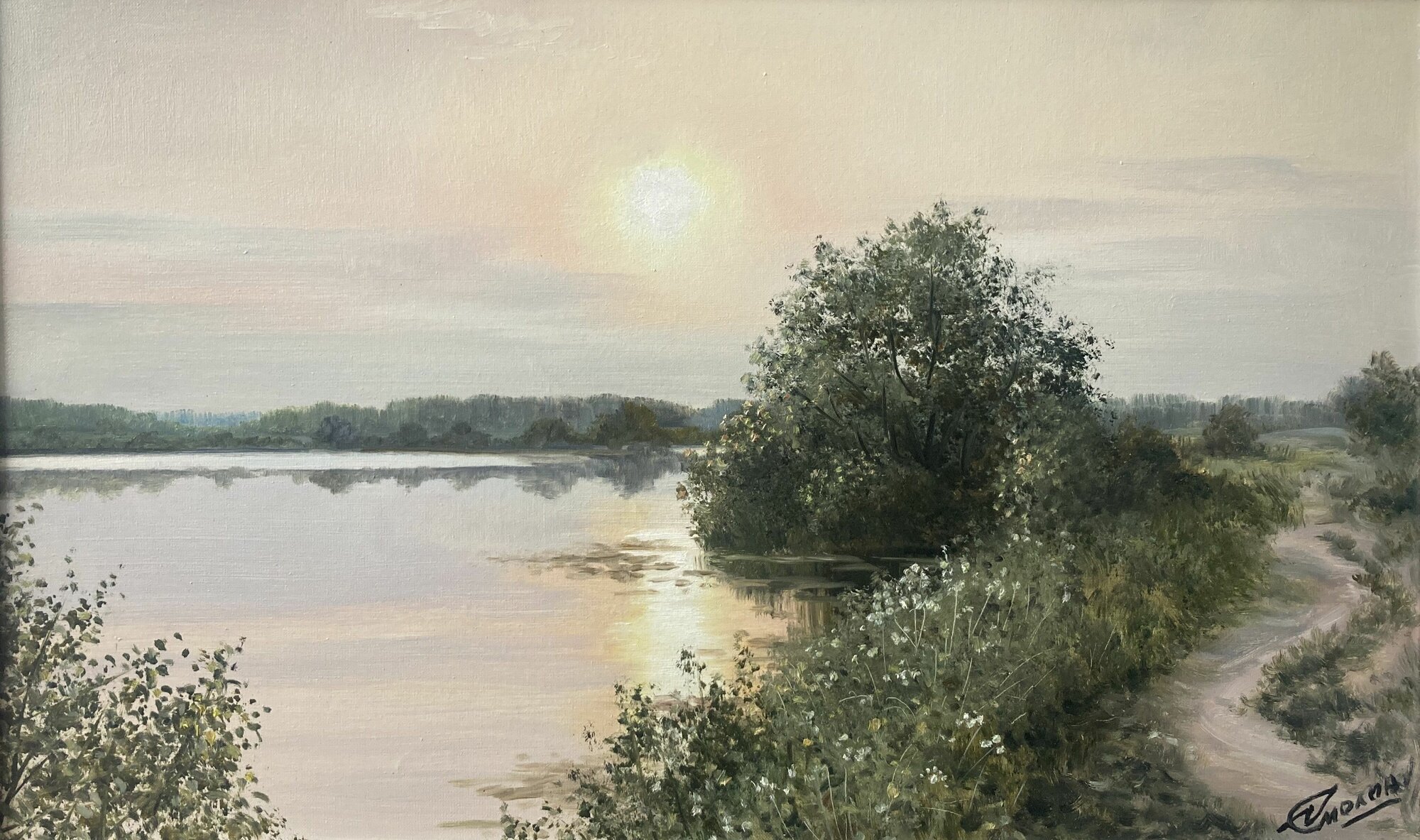 ART-Salon at Oktyabrskaya "Тихий закат", 52х83 см, холст, масло, авторская работа