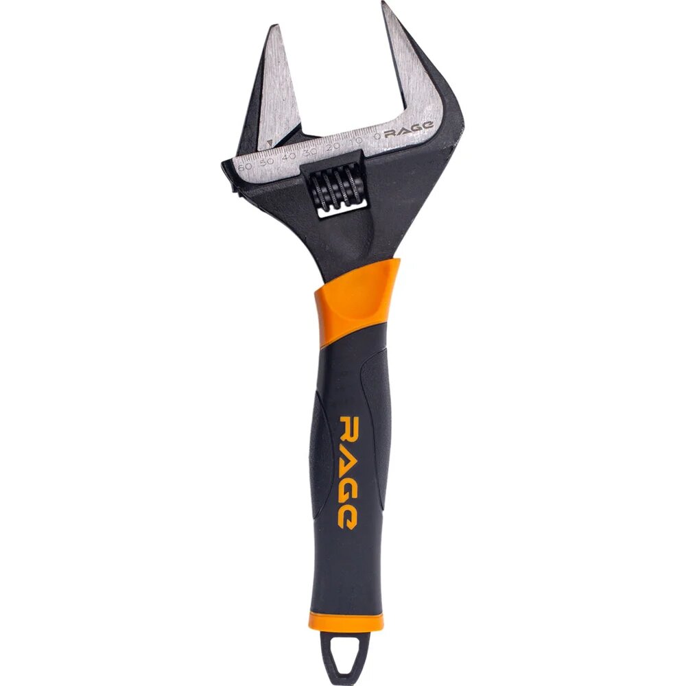 Ключ разводной с тонкими губками и широким зевом RAGE By VIRA раскрытие до 60 мм 300 мм 311104 прочной конструкции