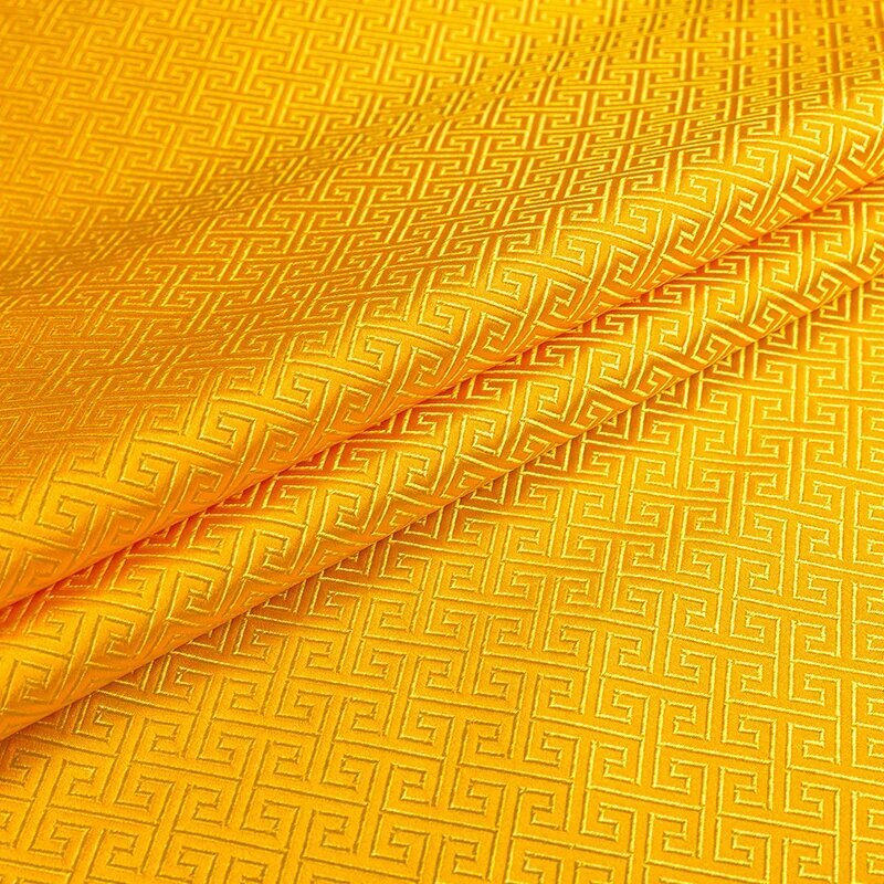 Жаккардовая атласная ткань парча 50х75 см Желтый, jinhuangbense