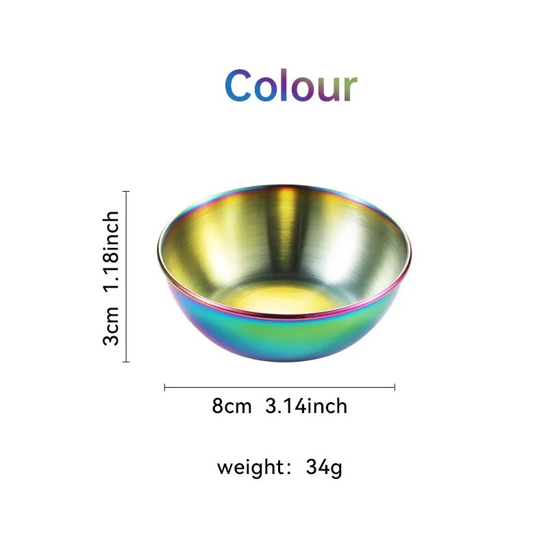 Посуда для соуса, миски из нержавеющей стали, приправа, соевые тарелки, тарелка, чашки, сервировка закусок, щипцы, поднос для десерта, металлический