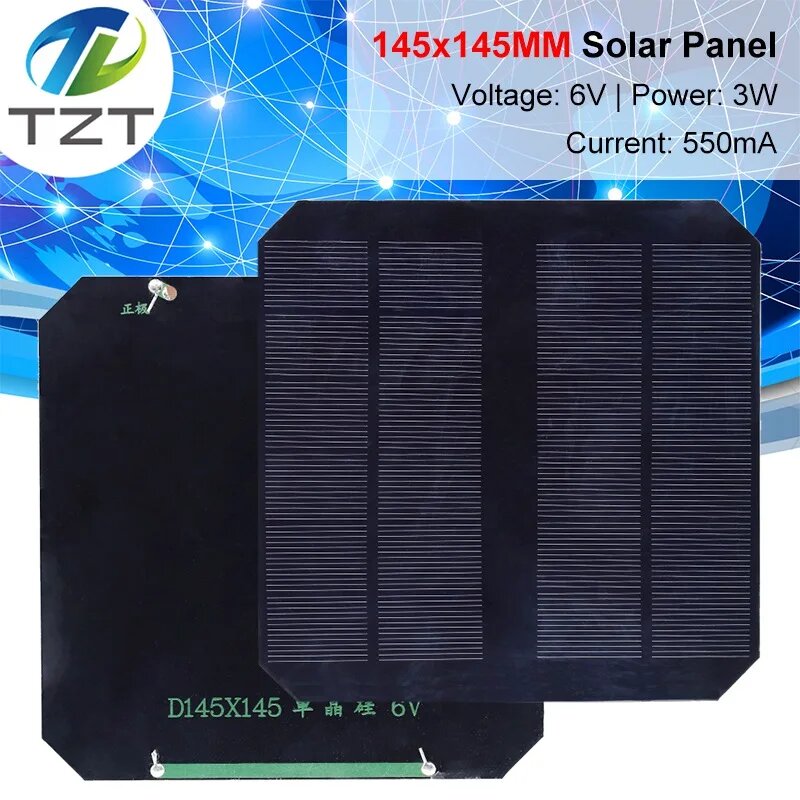 Солнечная панель TZT 3,3 Вт 6В, 1PCS