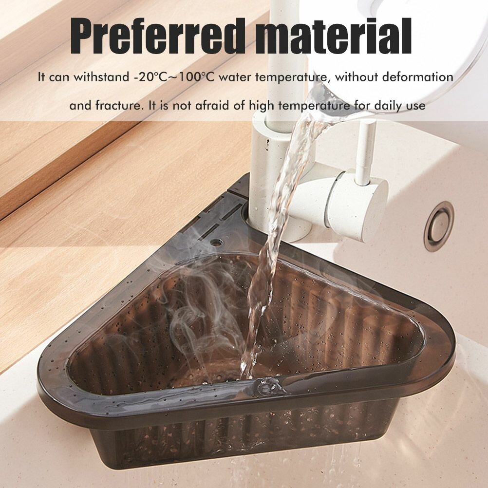 Корзина для раковины, треугольный угловой фильтр для кухонной мойки, бесплатная корзина для раковины с выдвижной ручкой для кухни, ванной комнаты