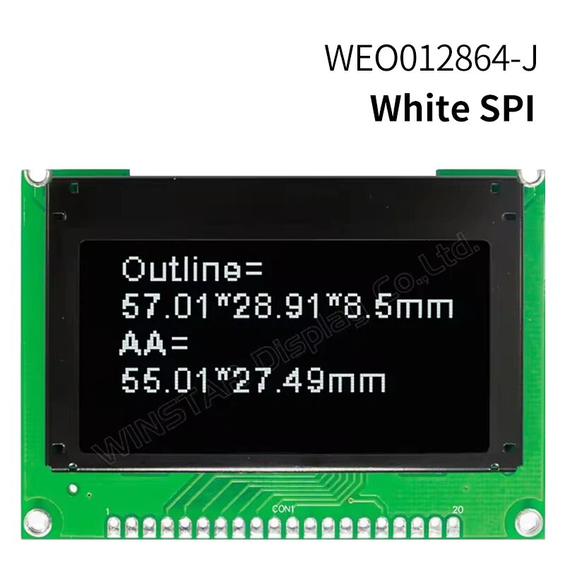 Winstar WEO012864-J 2.42" OLED White SPI дисплей