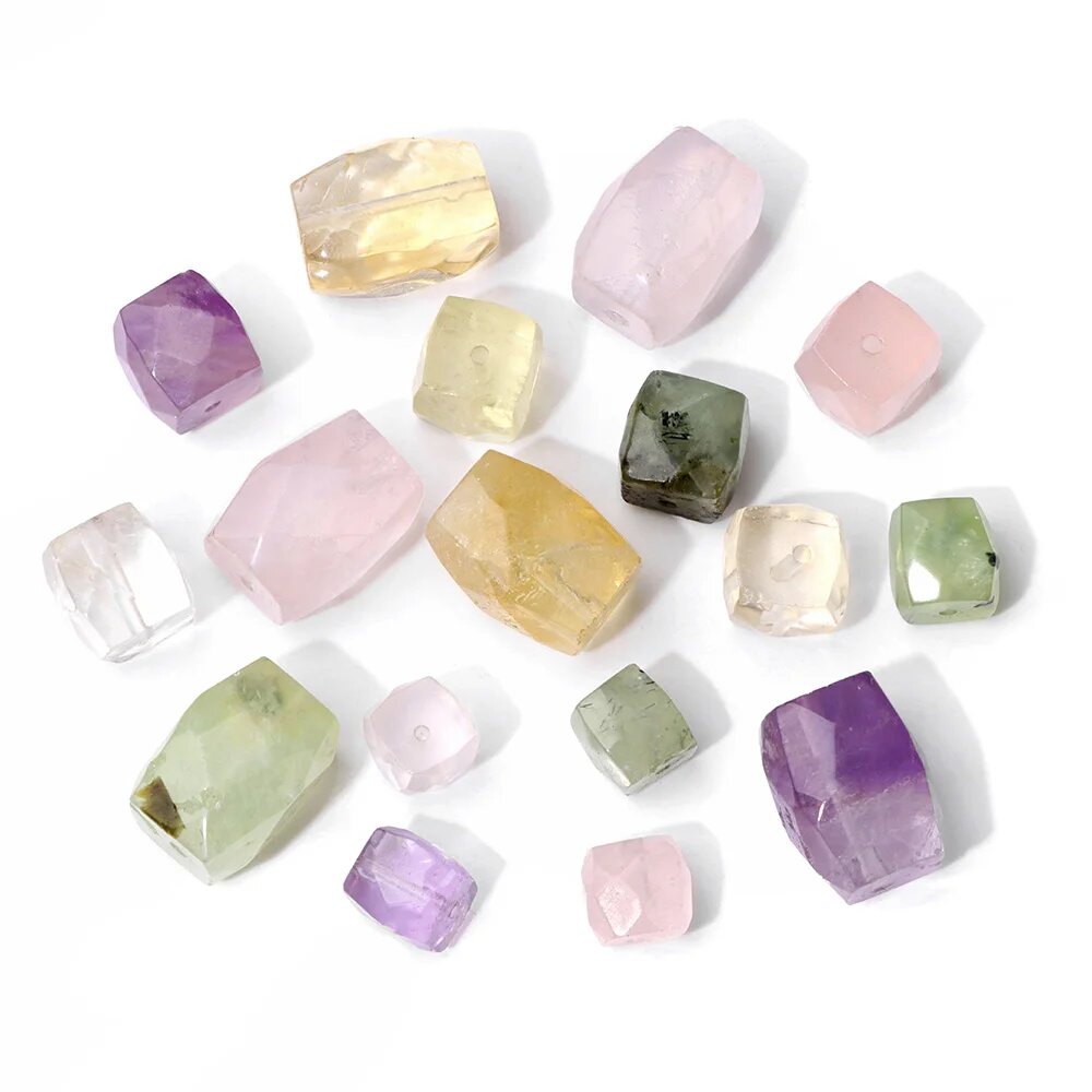 Бусины цитрин кварц RISYF 10X10mm(5pcs), 1. Mixed Quartzs