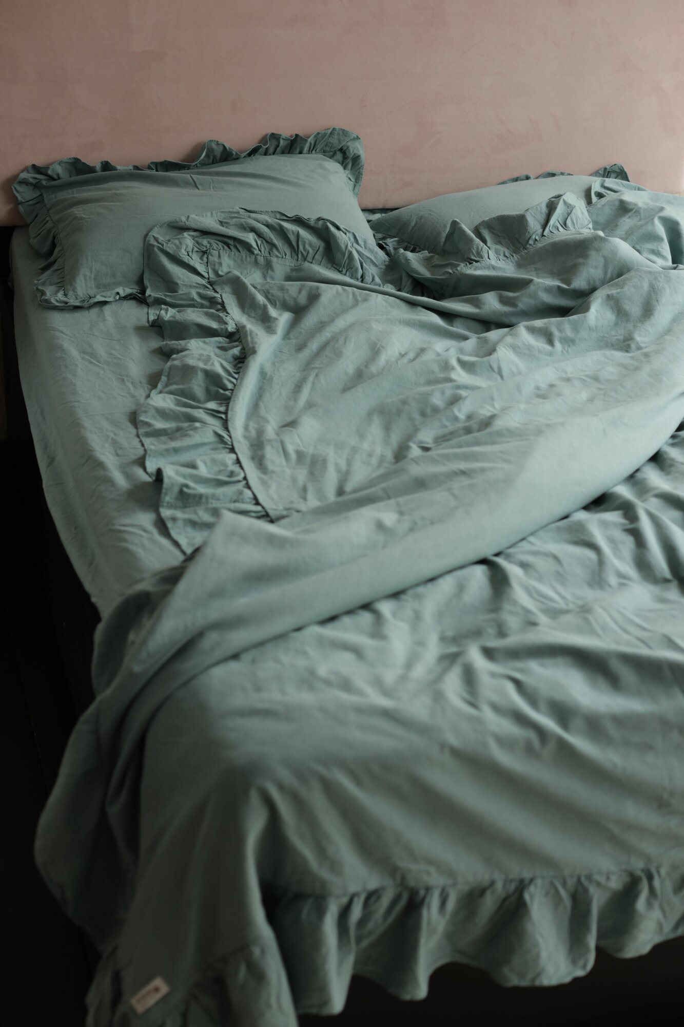 Наволочка 2 шт, размер 50*70, Лен+Хлопок, цвет Мята