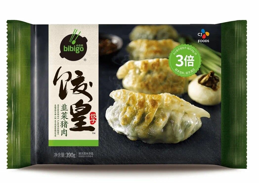 Дамплинги кинг-сайз с душистым луком и свининой Bibigo 390 гр.