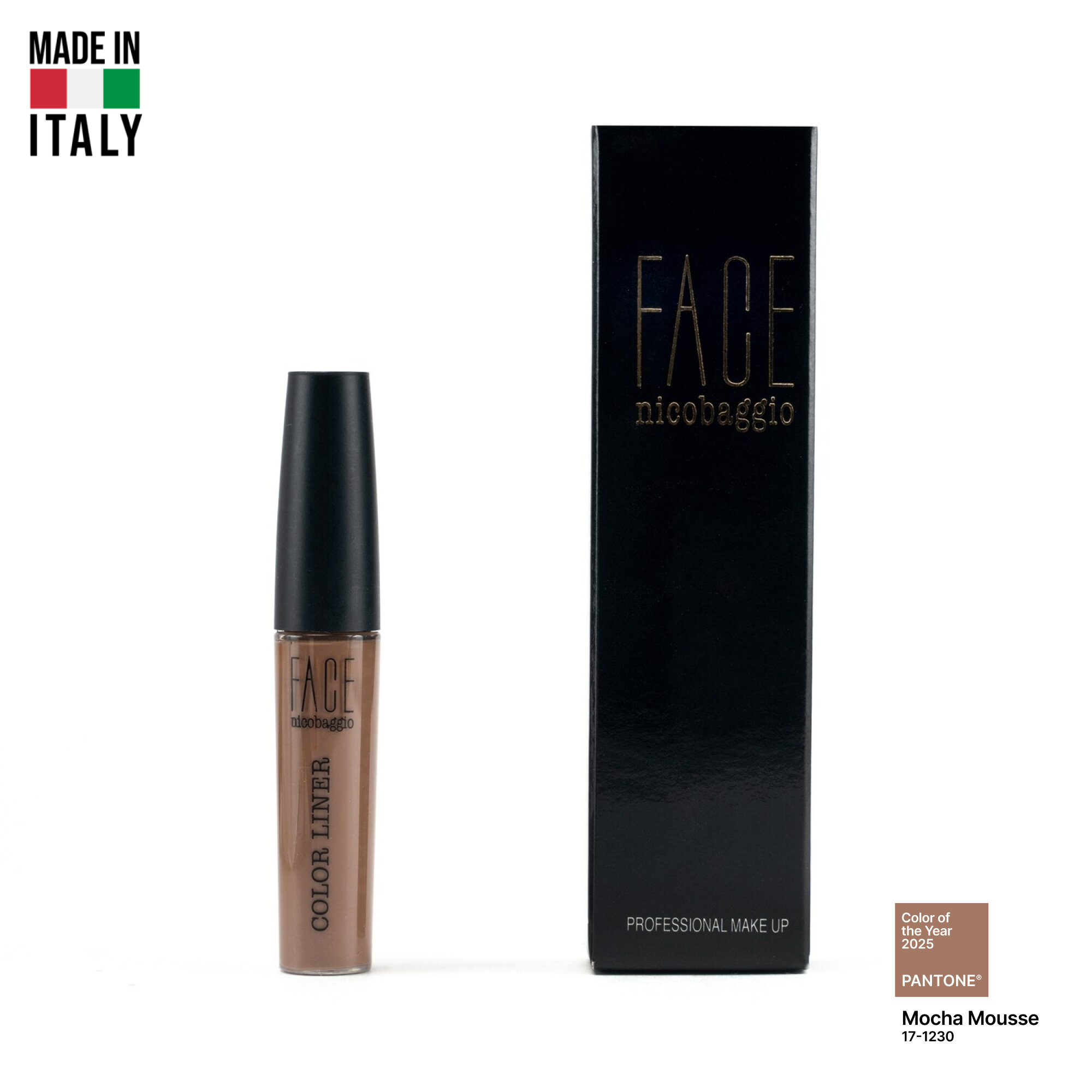 Оттеночный Гель для бровей FACE nicobaggio professional make-up COLOR LINER EYEBROW, Тон 05 "Теплый каштан"