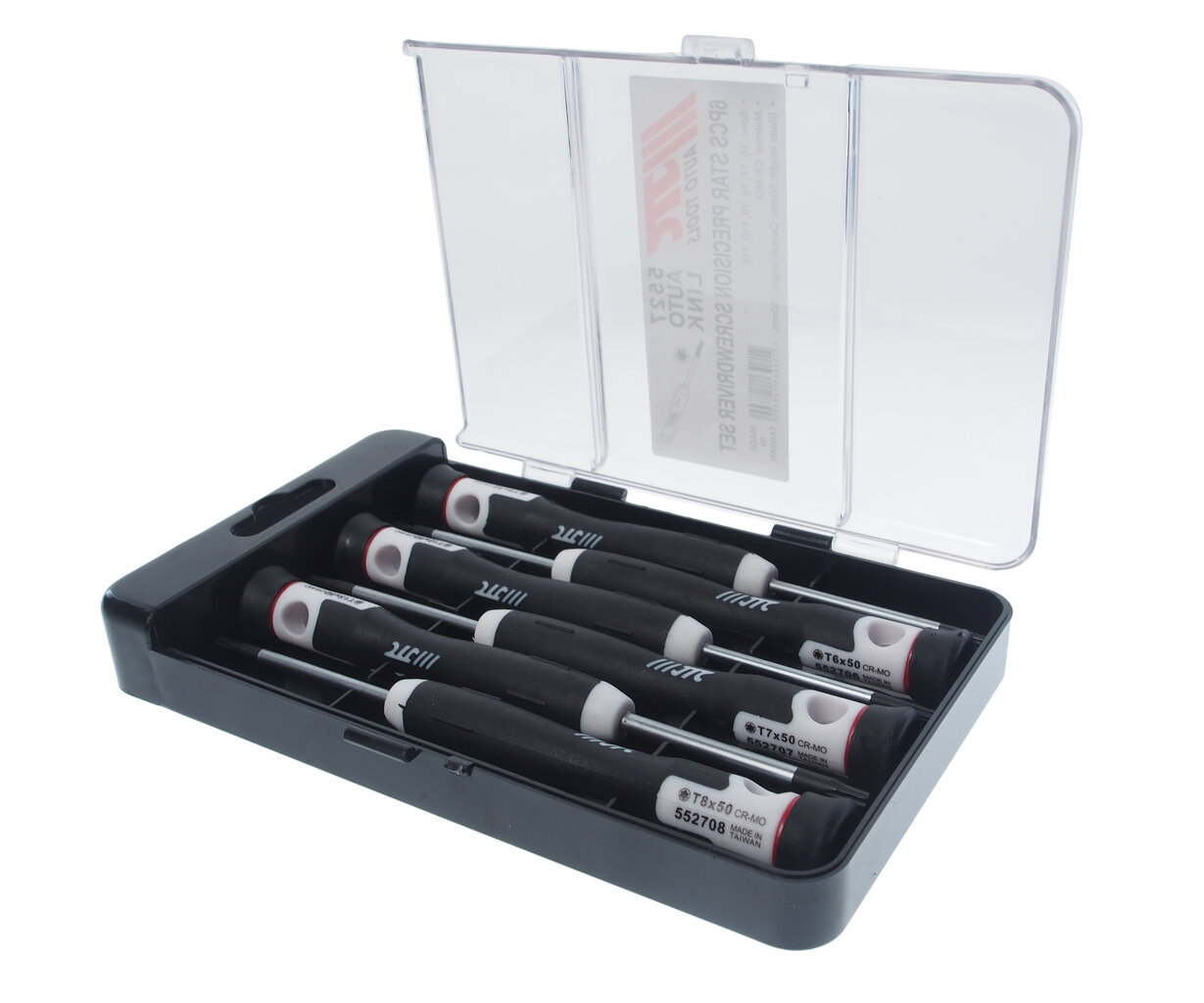 JTC-5527 - Набор отверток прецизионных T6-Т10, T15 L 150мм 6 предметов JTC