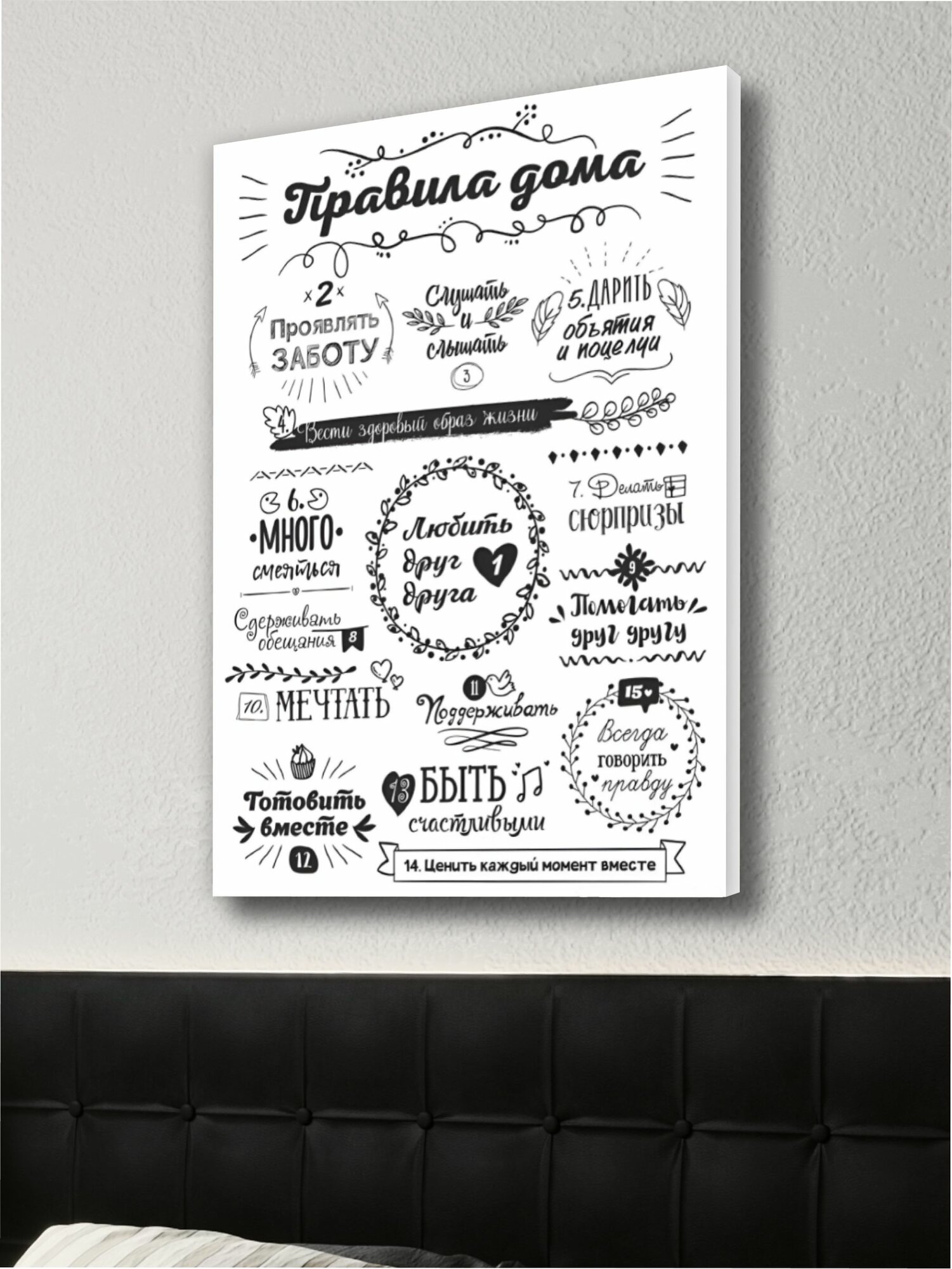 Картина Правила дома модульная 50x70см 1шт.