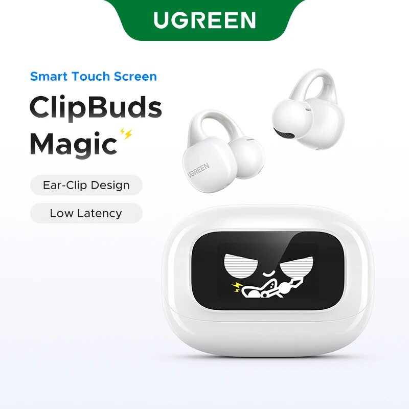 UGREEN Беспроводные наушники с экраном ClipBuds Magic